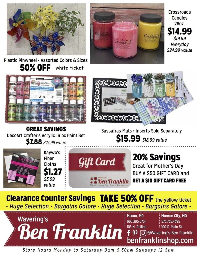 Current Ad | Ben Franklin – Wavering's